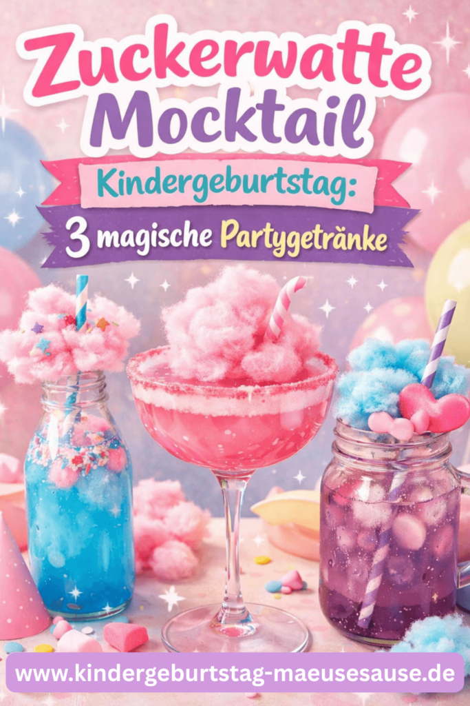 Zuckerwatte Mocktail Kindergeburtstag: 3 geniale Getränke